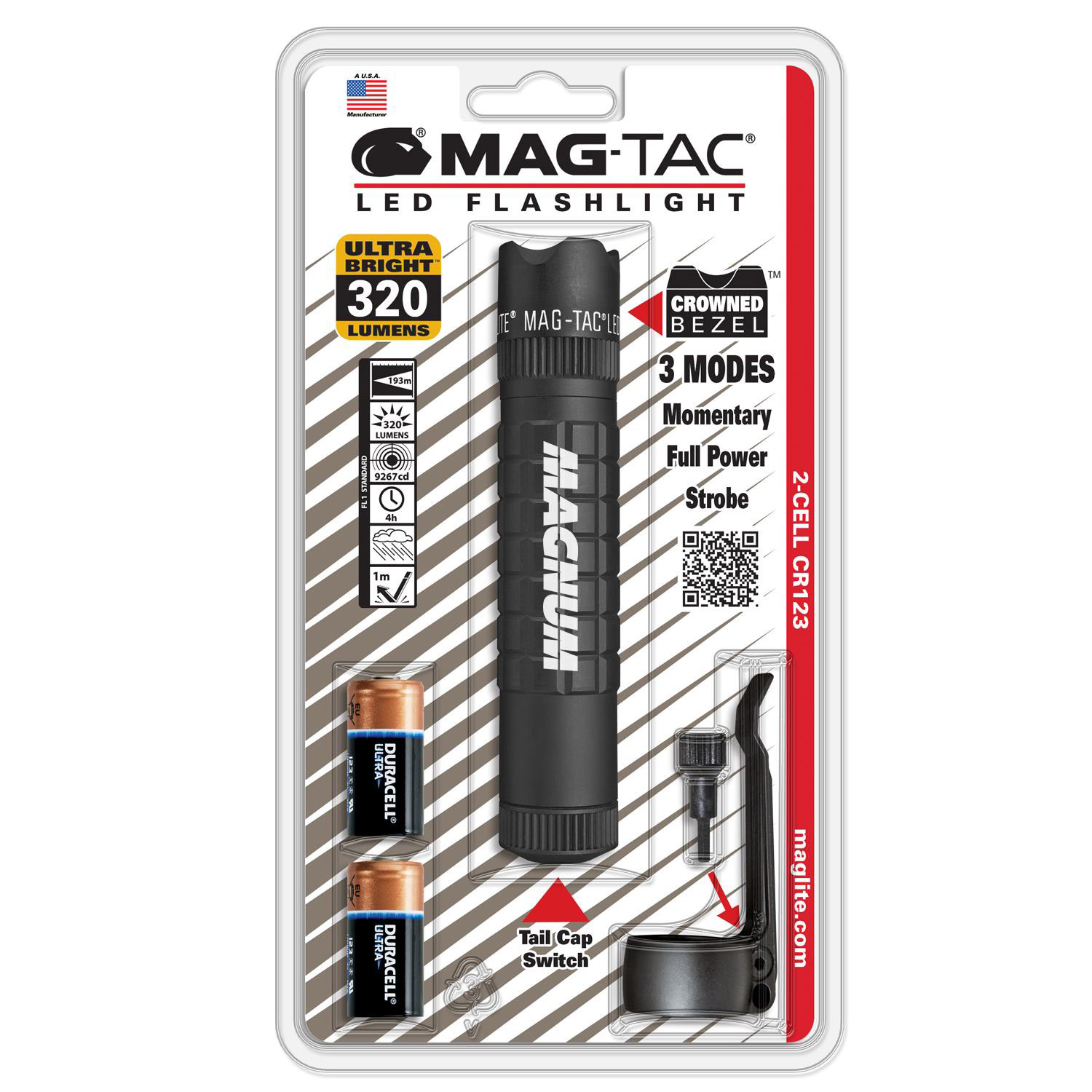 Maglite® Mag-Tac® LED Flashlight – Bezel Edge – Swag Made in the USA