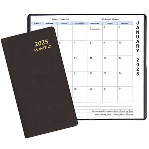 Monthly Pocket Planner w/ Continental Vinyl Cover – Upright Format ...