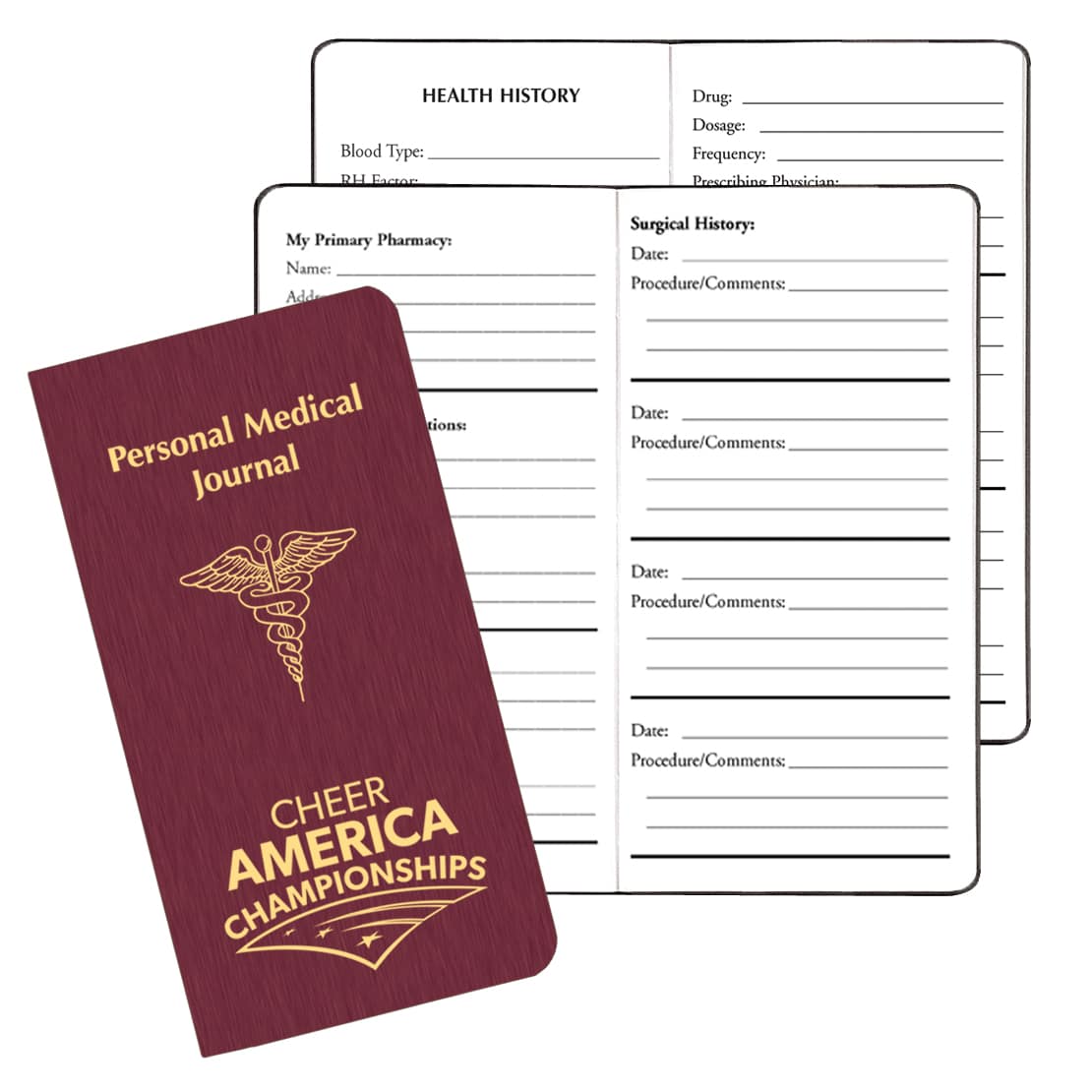 Personal Medical Journal w/ Shimmer Cover – Swag Made in the USA
