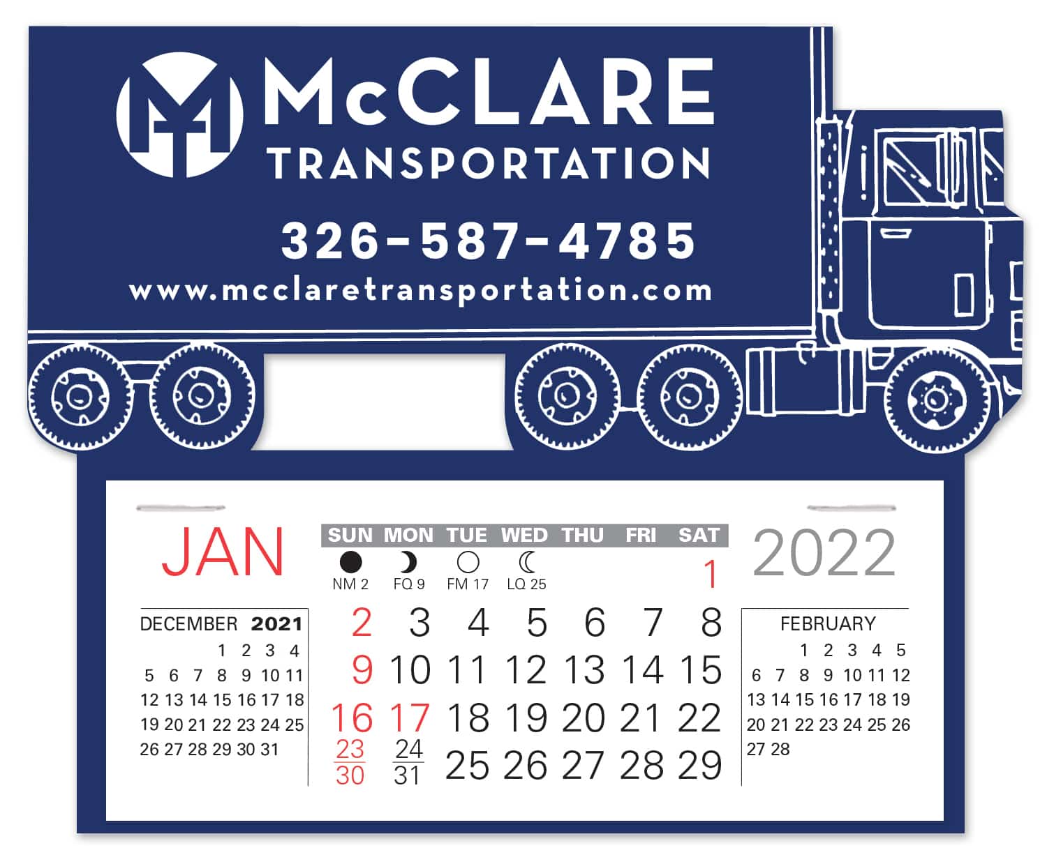 Semi Truck Easy Stick Calendar – Swag Made in the USA