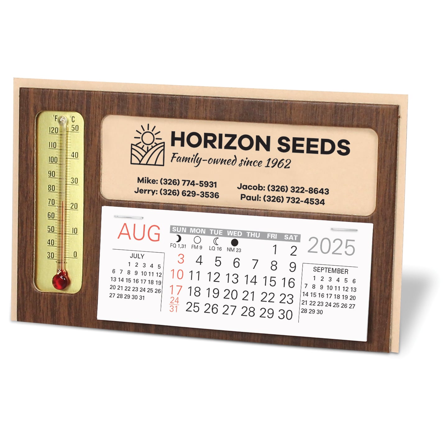 Window Premier Desk Calendar with Thermometer – Swag Made in the USA