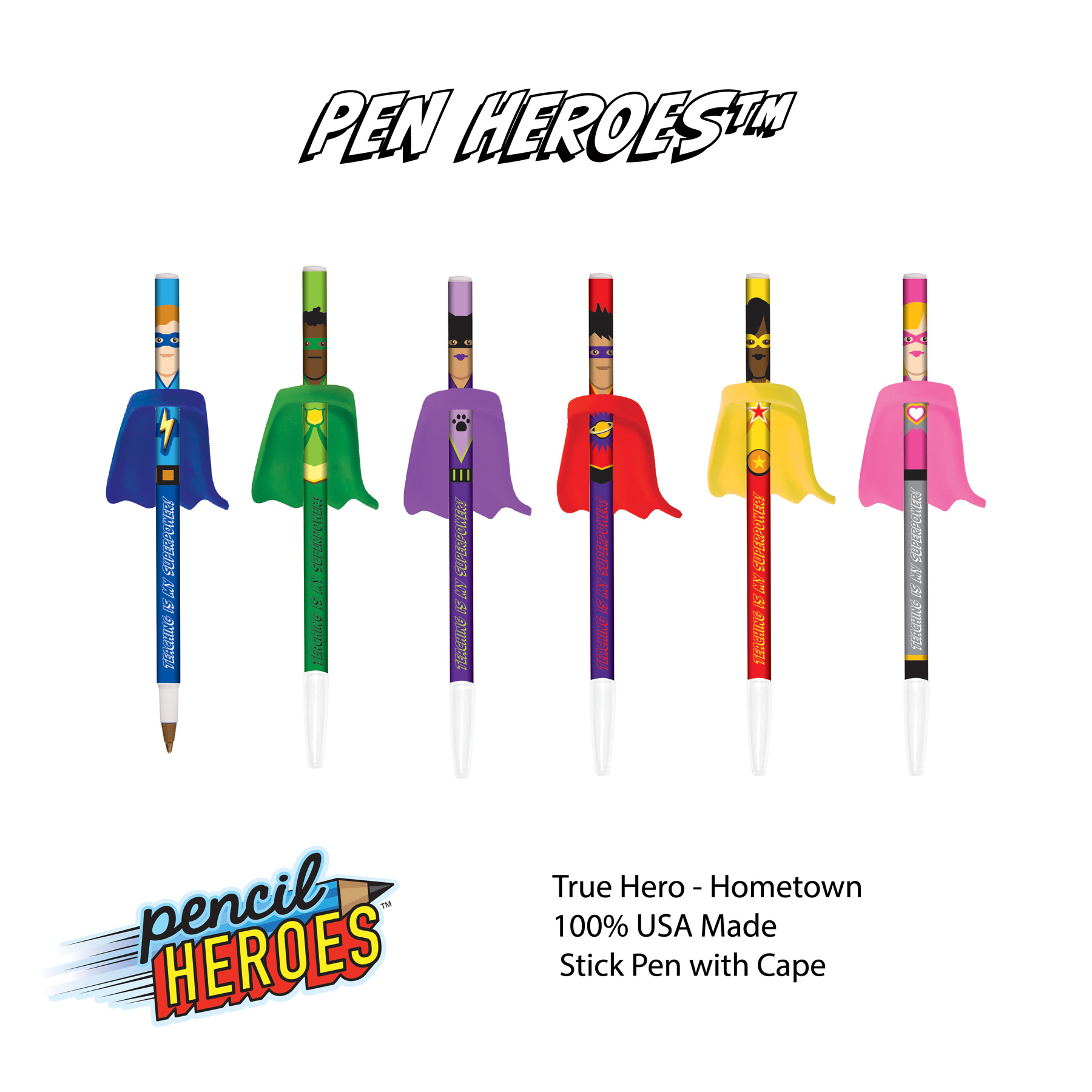 PEN HEROES™ with Cape – Swag Made in the USA