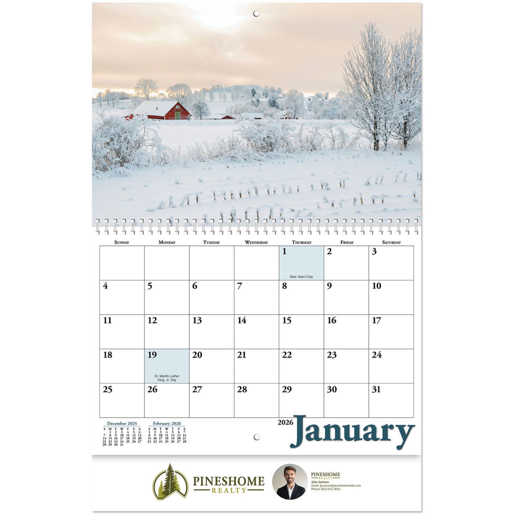 Full Color Country Memories Spiral Wall Calendar – Swag Made in the USA