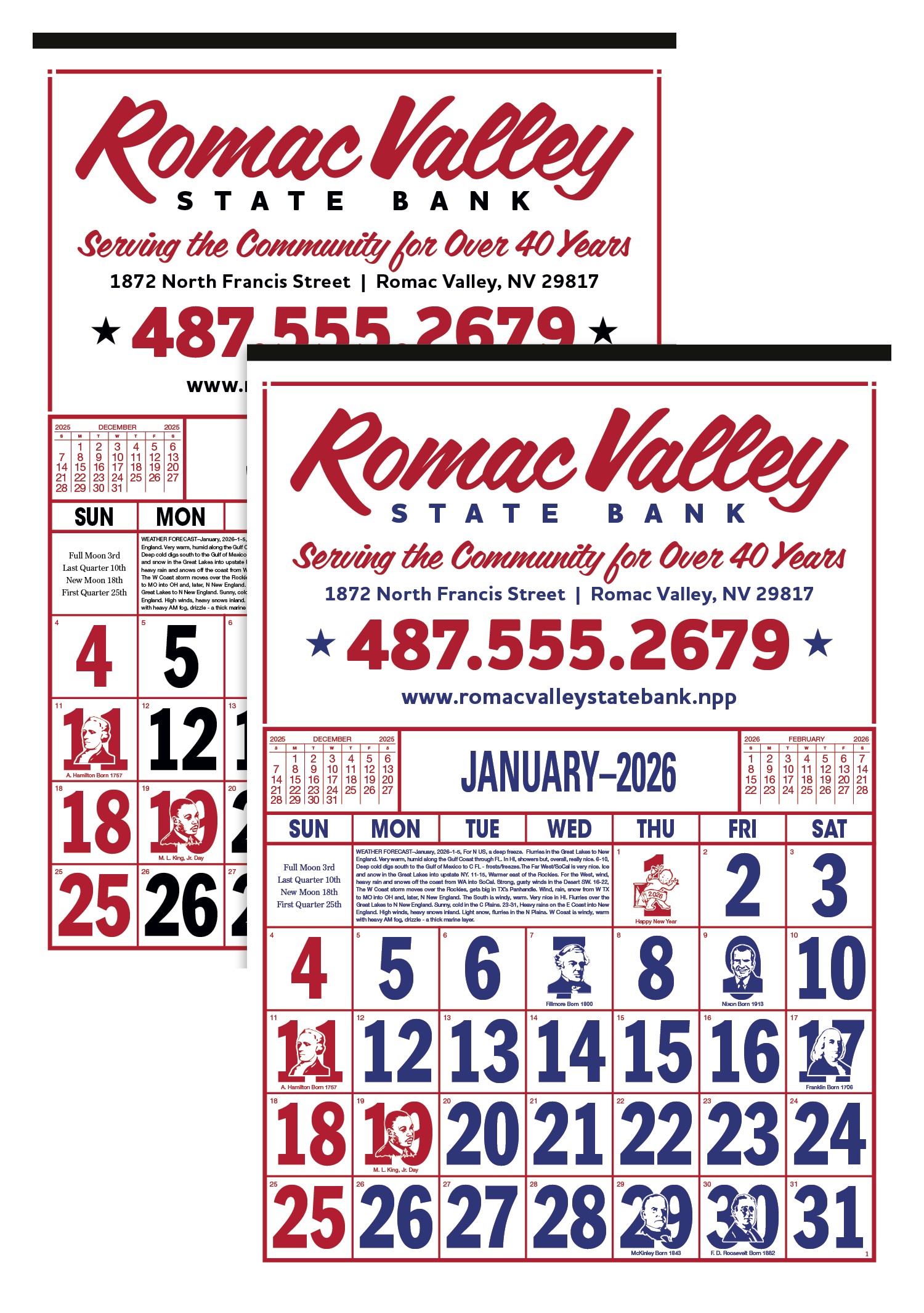 Commercial 12-Sheet Calendar – Swag Made in the USA