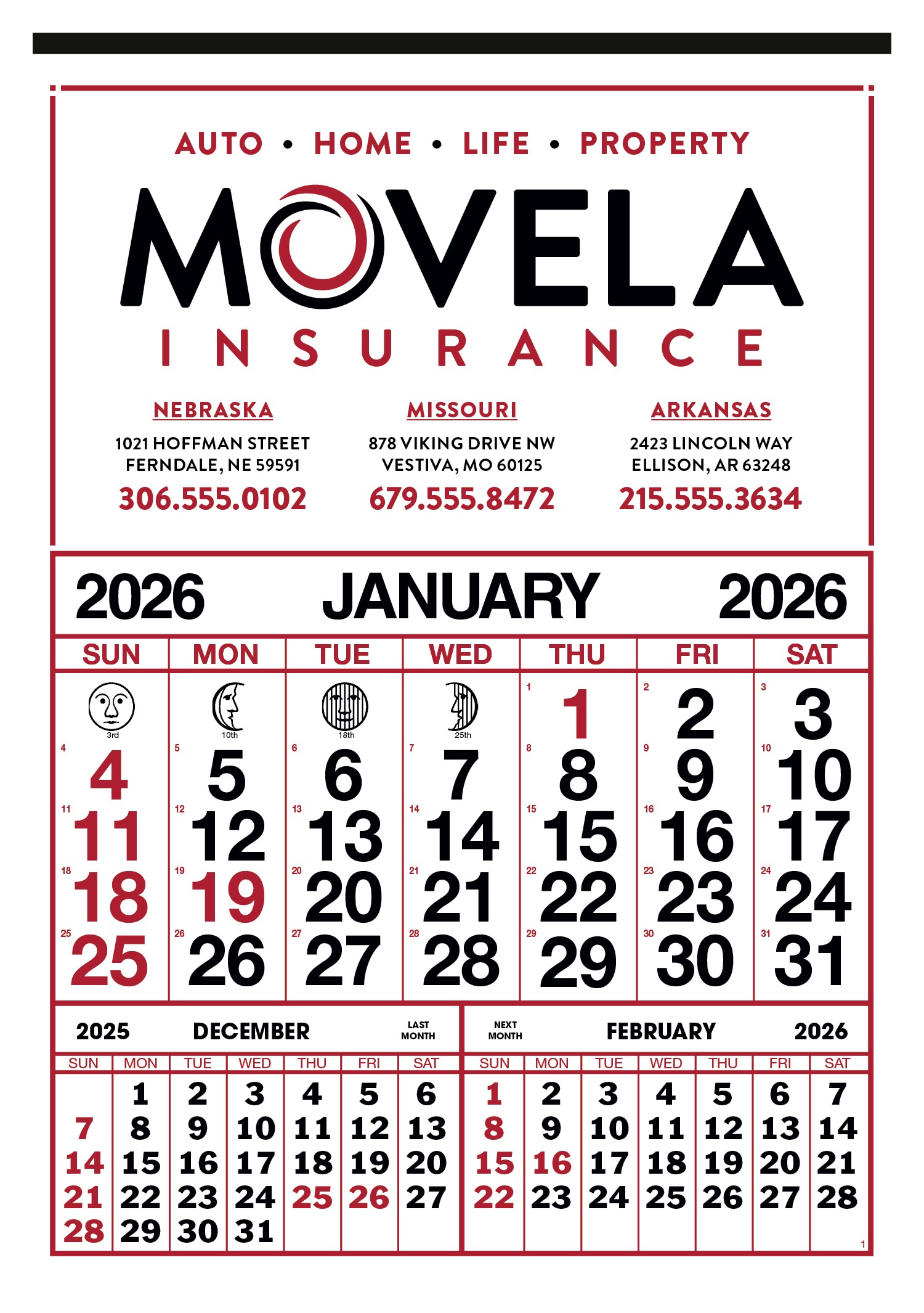 Commercial 12-Sheet Calendar – Swag Made in the USA