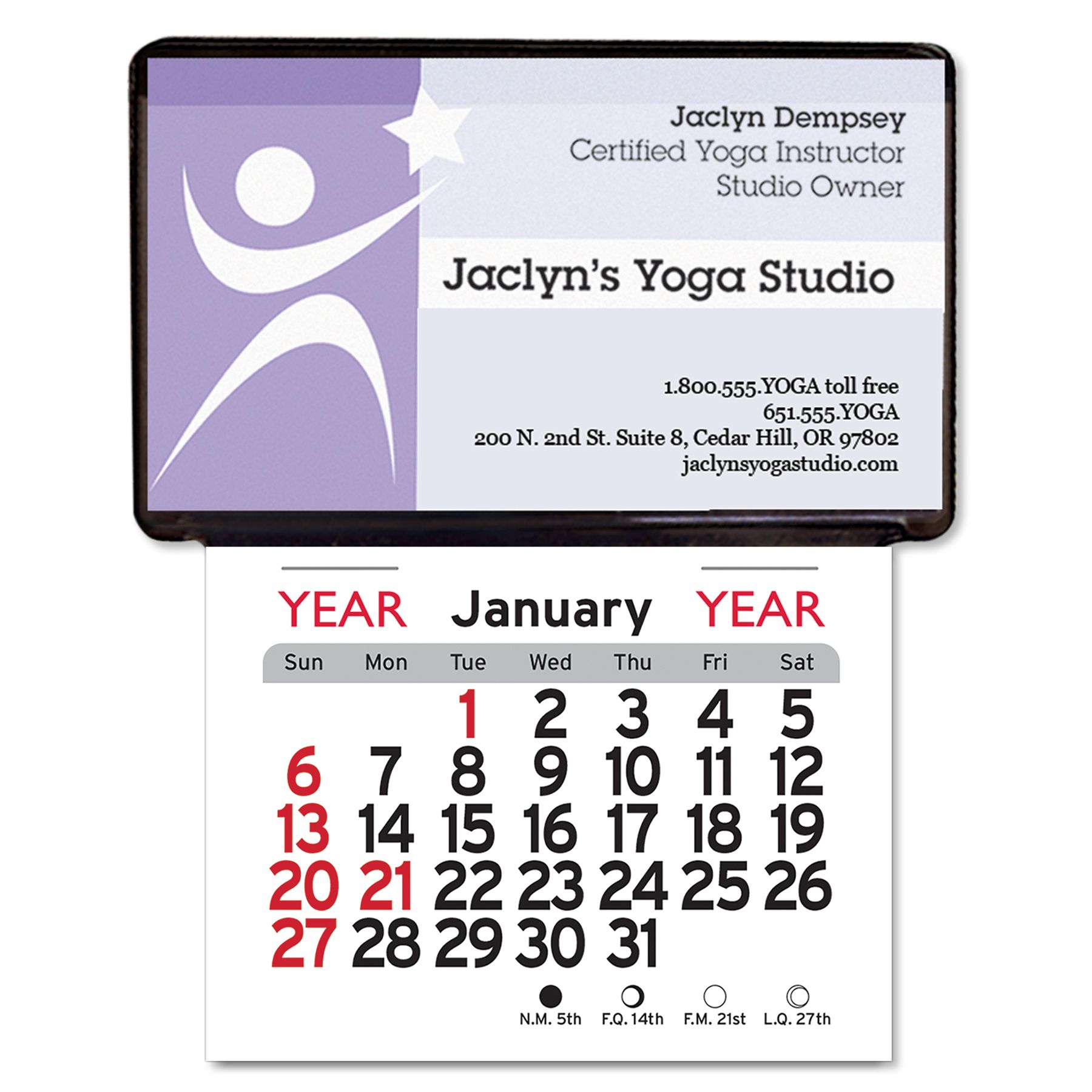 Adhesive Peel-N-Stick® Business Card Holder Calendar – Swag Made in the USA