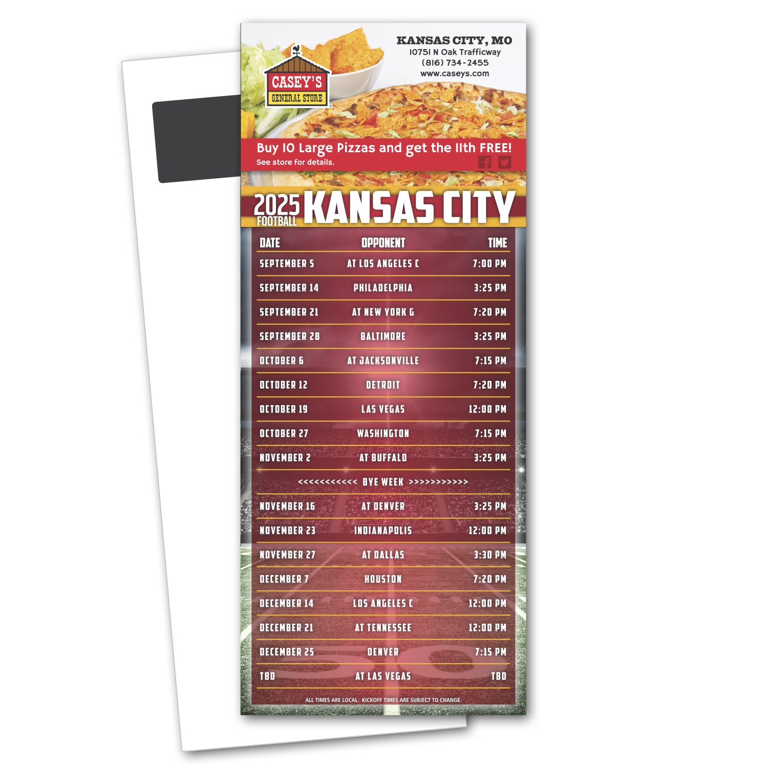 Football Schedule Magnetic Stick Up Card – Swag Made in the USA