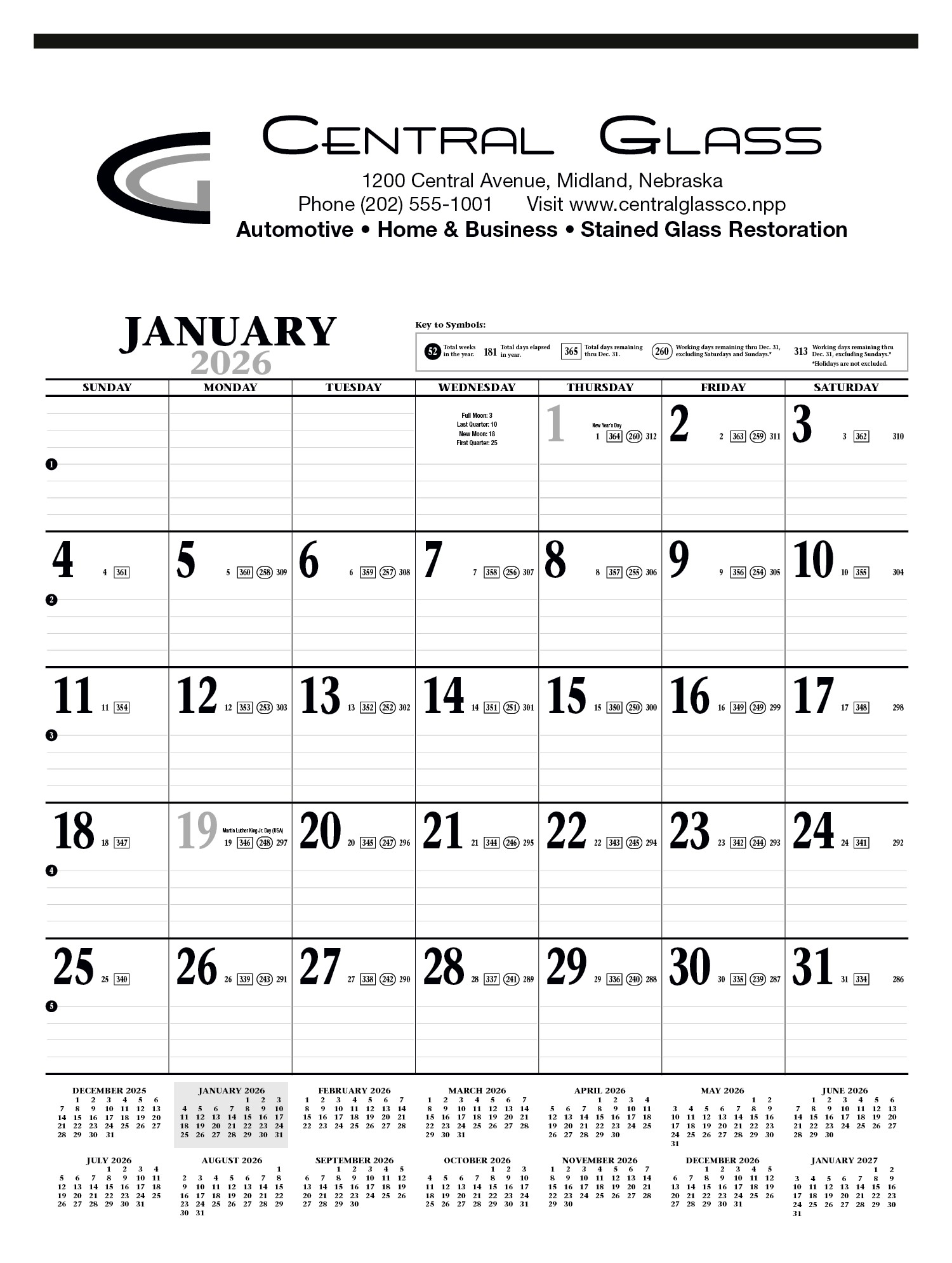 HotLine® Products Large Contractor Calendar – Swag Made in the USA