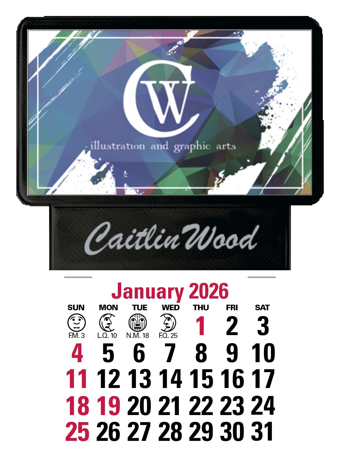 Triumph® Calendars Press-N-Stick Business Card Holder With Imprint And ...