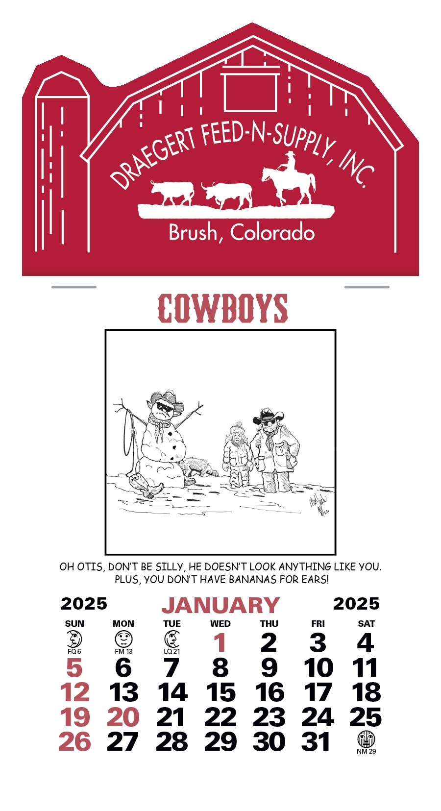 Triumph® Calendars Press-N-Stick Cowboy Calendar – Swag Made in the USA