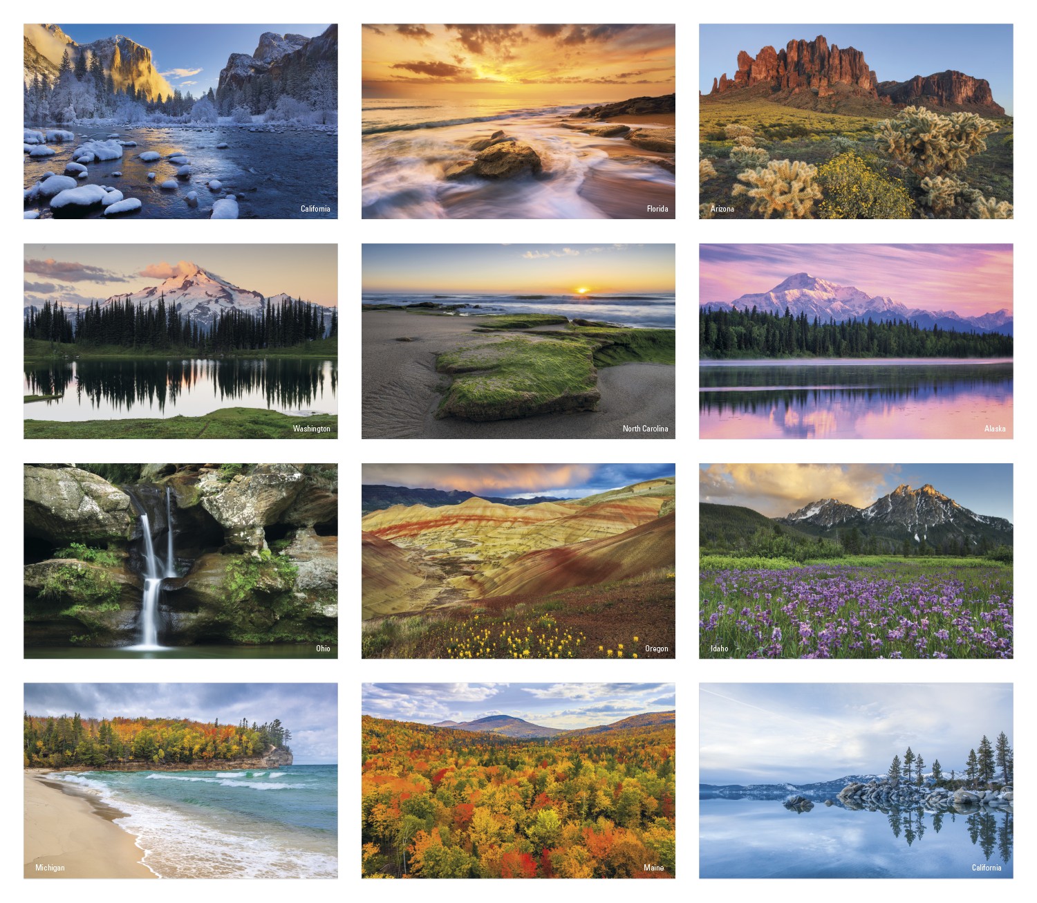 Triumph® Calendars Press-N-Stick Scenic Calendar – Swag Made in the USA