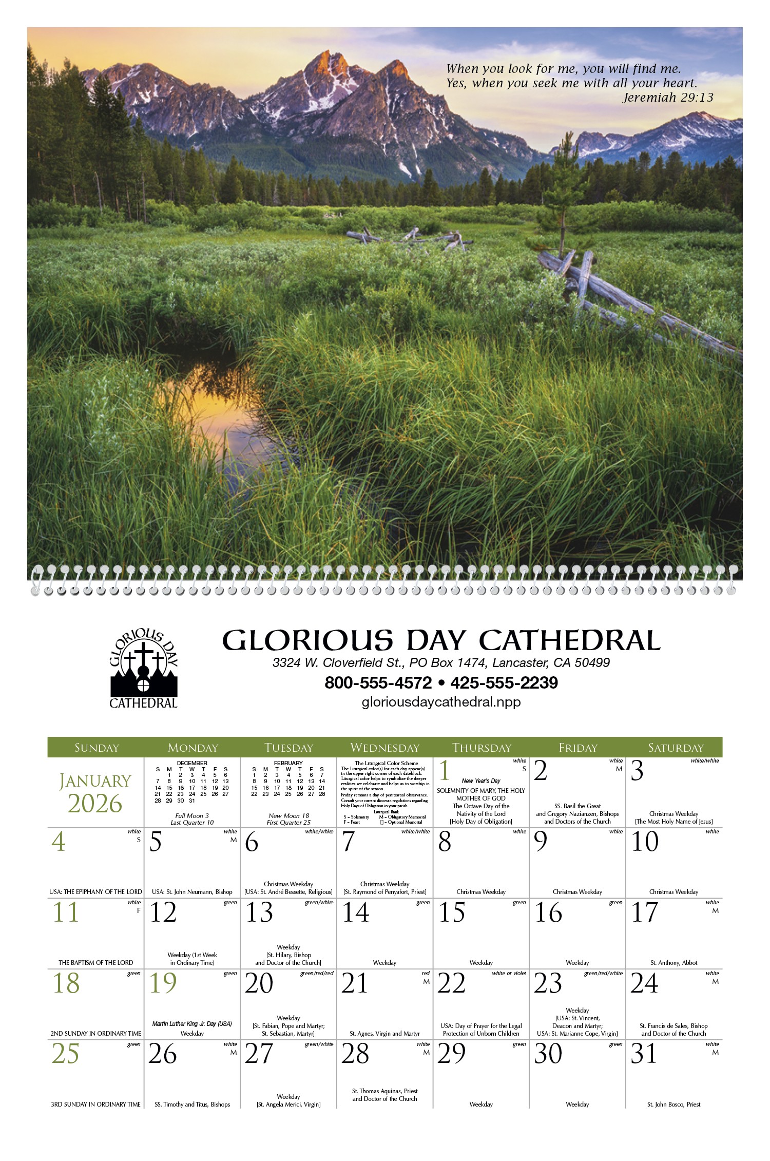 Triumph® Calendars Catholic Scenic Calendar – Swag Made in the USA