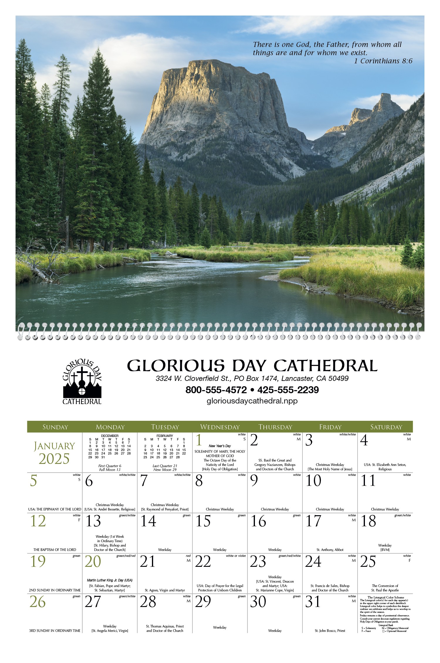 Triumph® Calendars Catholic Scenic Calendar – Swag Made in the USA