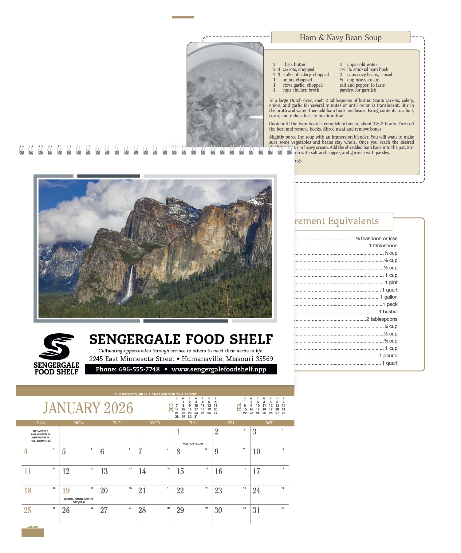 Triumph® Calendars Recipe Pocket Calendar – Swag Made in the USA