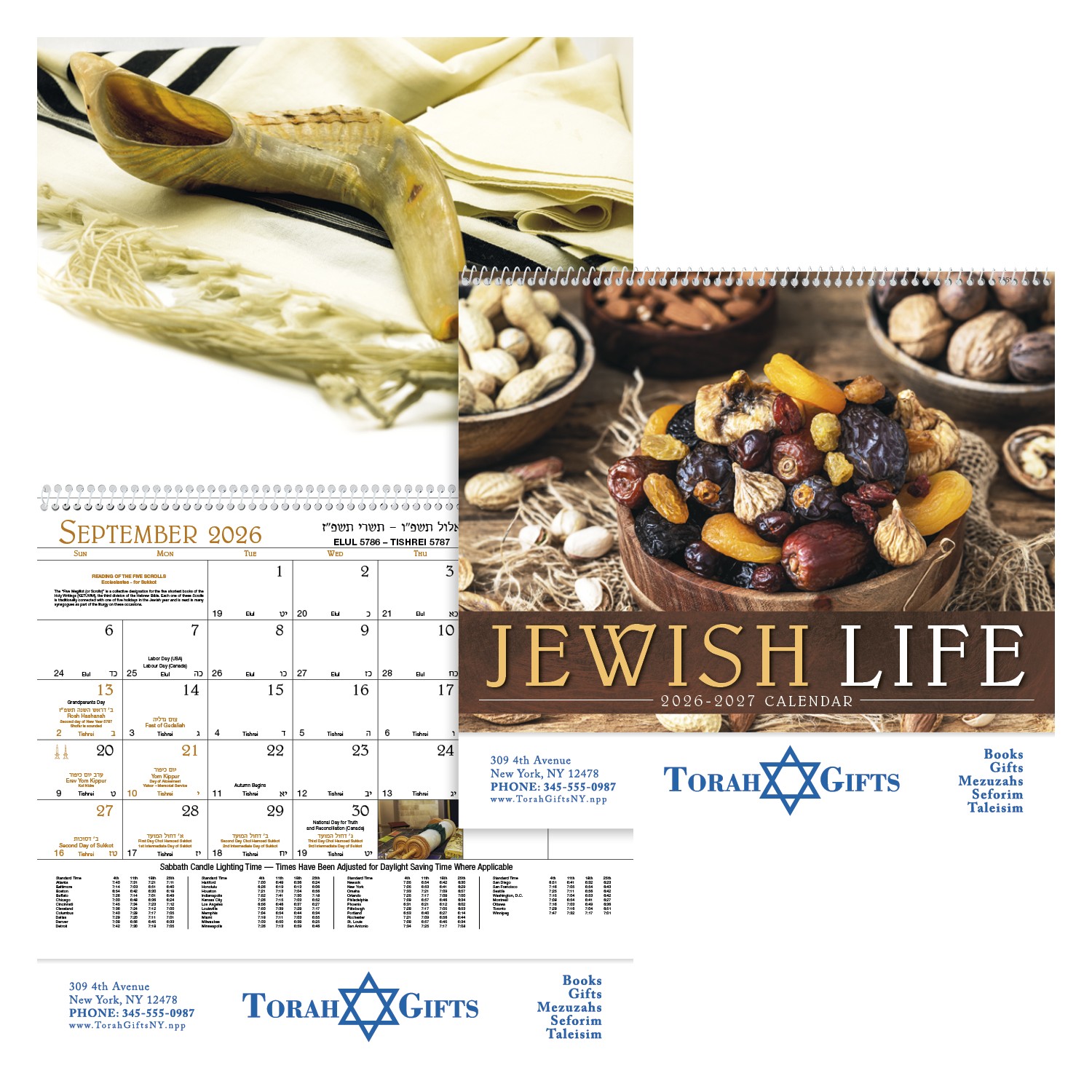 Good Value™ Jewish Life – Spiral Calendar – Swag Made in the USA