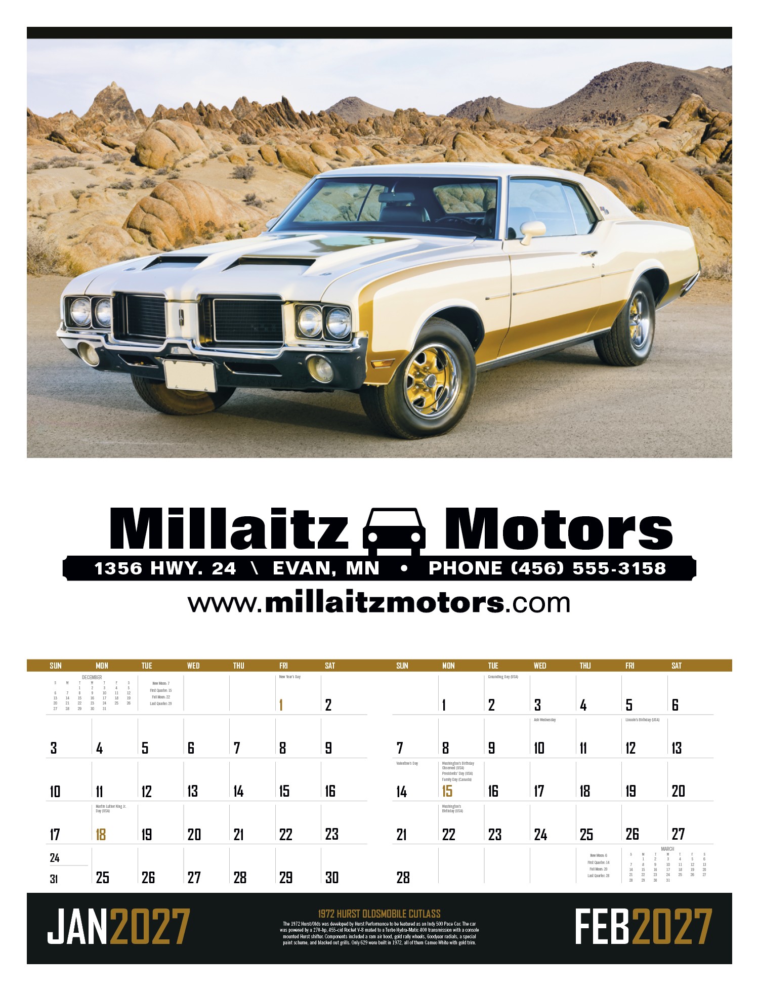 Triumph® Calendars Muscle Cars Calendar – Swag Made in the USA