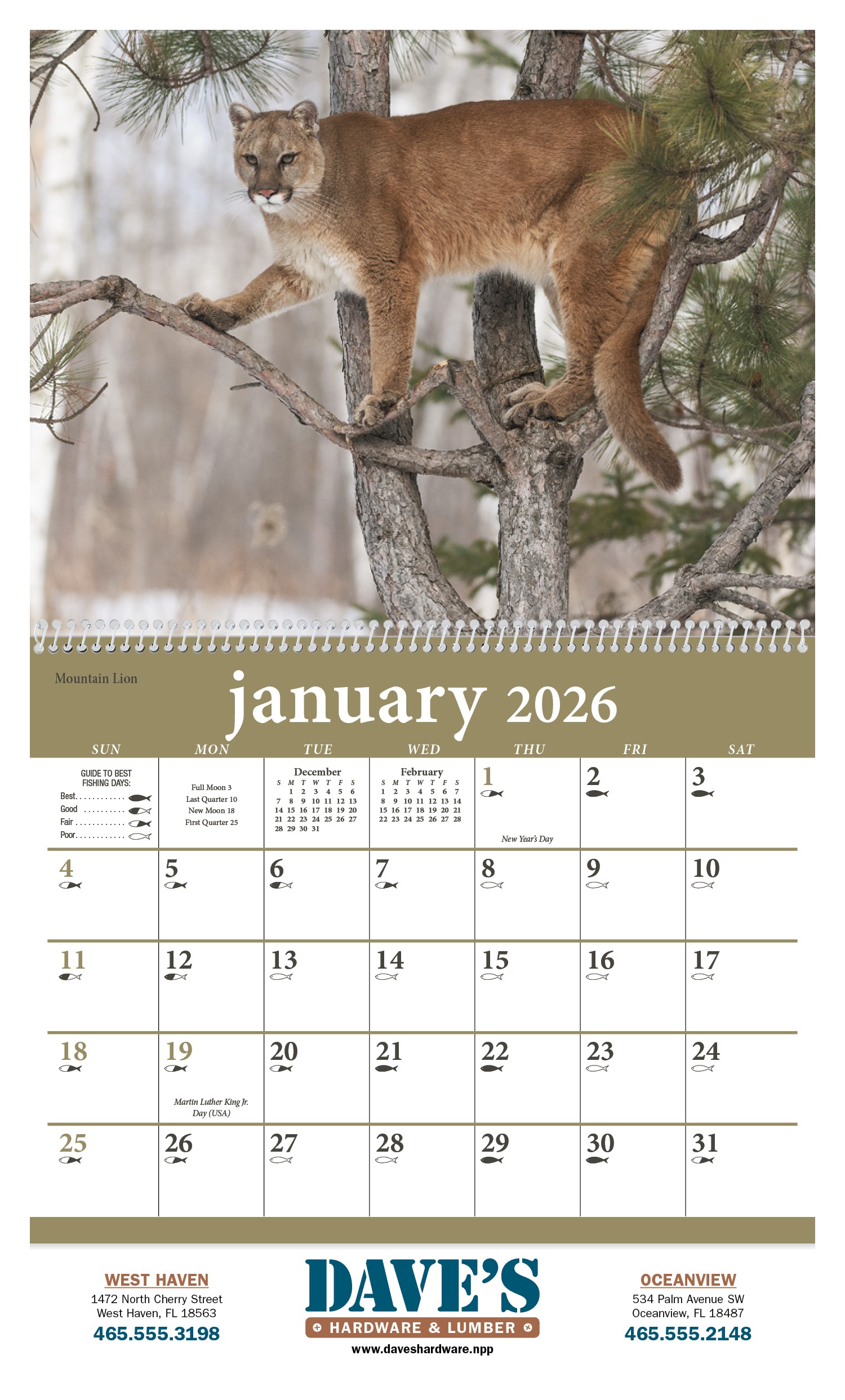 Triumph® Calendars North American Wildlife Calendar – Swag Made in the USA