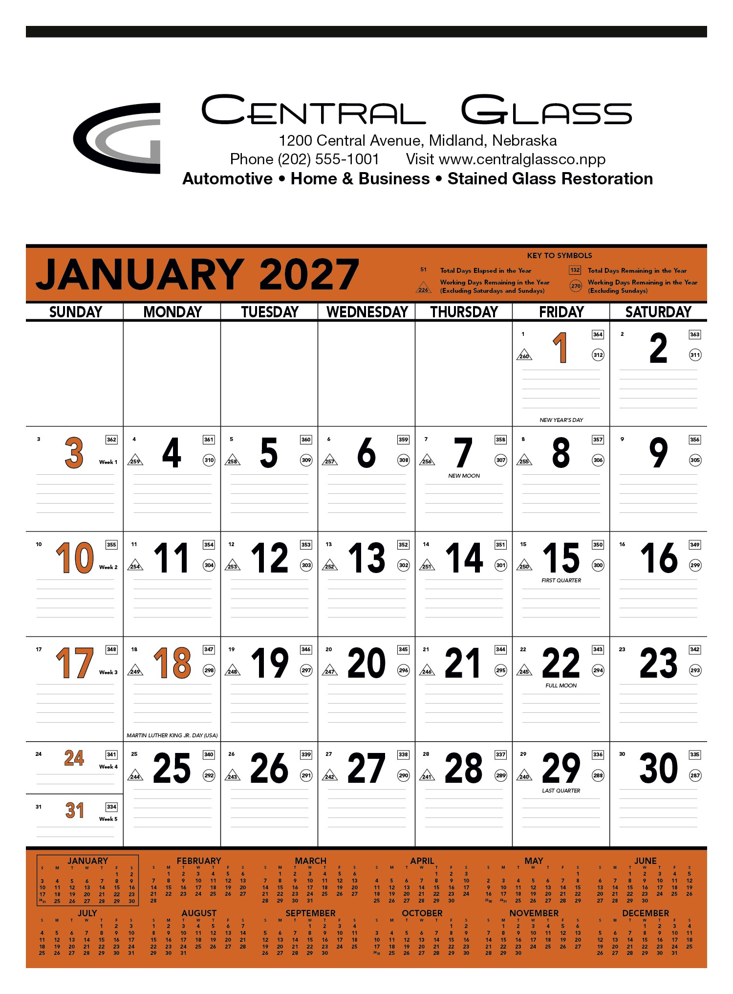 Triumph® Calendars Orange & Black Contractor Memo Calendar – Swag Made ...