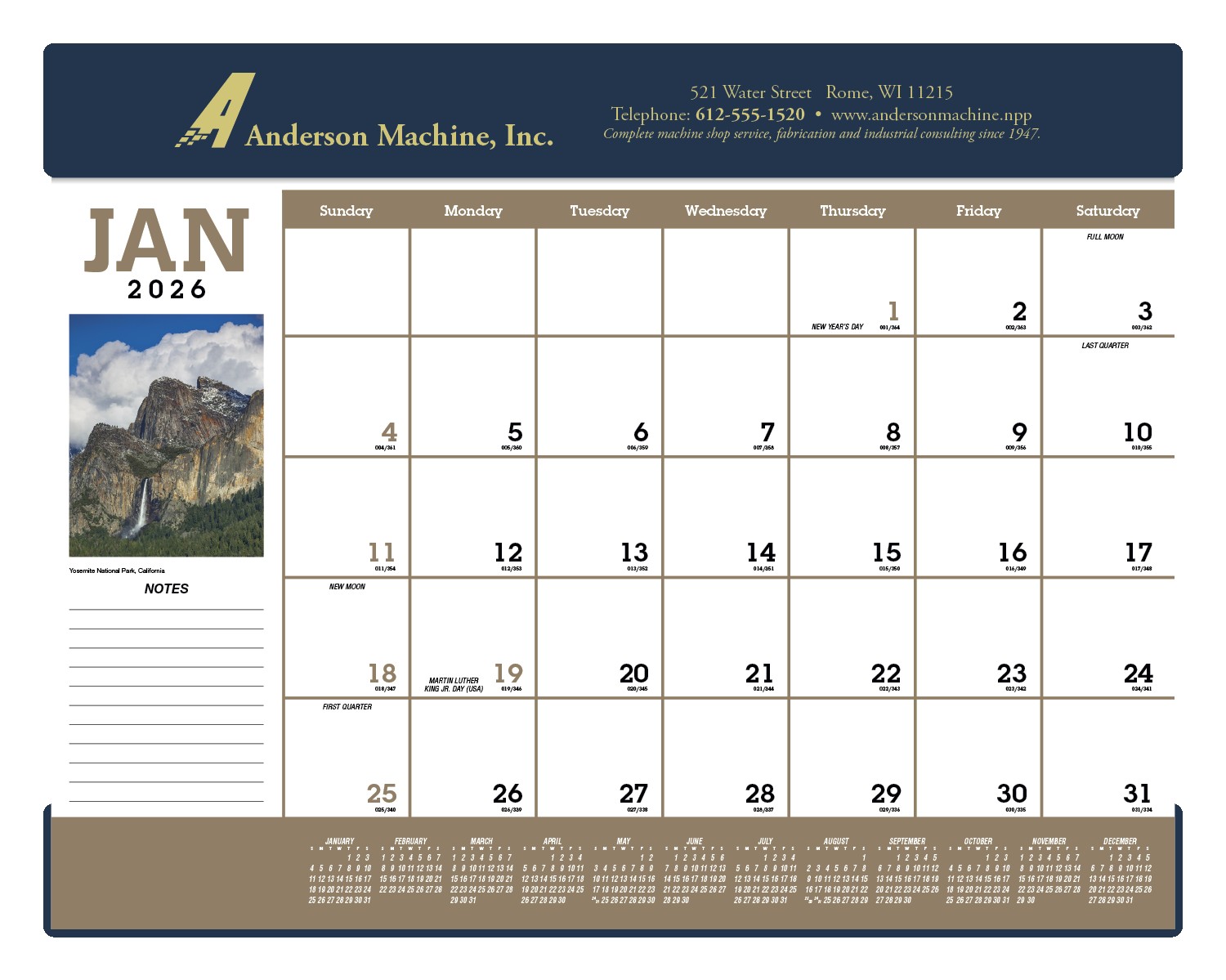 Triumph® Calendars Scenic Desk Pad – Swag Made in the USA
