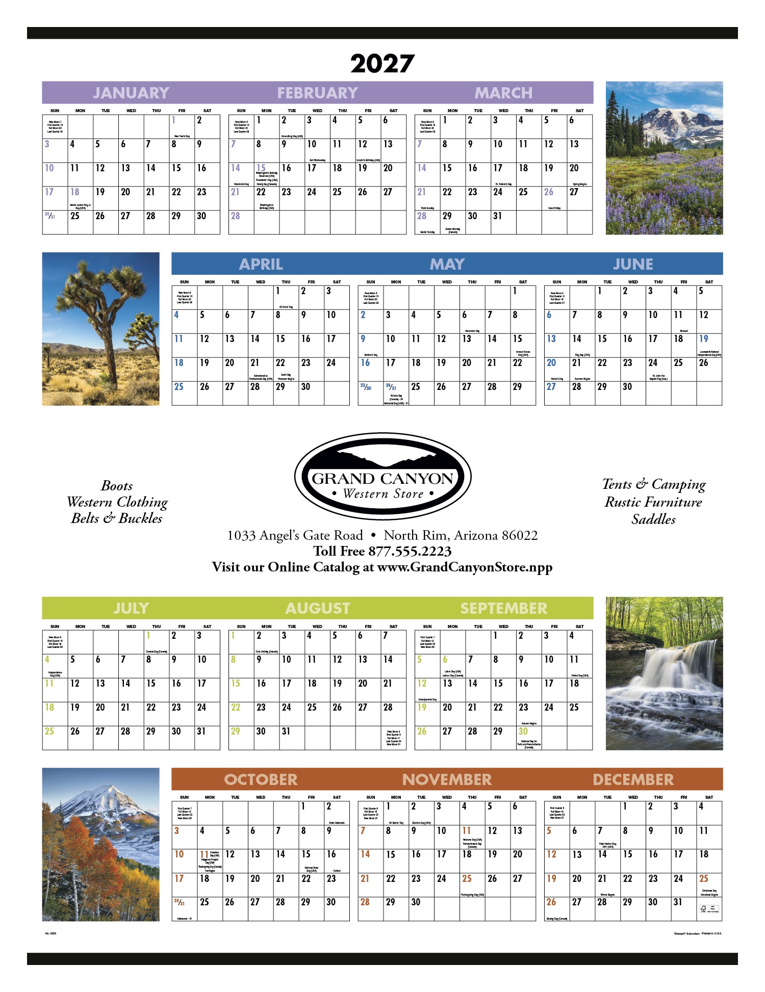 Triumph® Calendars Scenic Span-A-Year Calendar – Swag Made in the USA