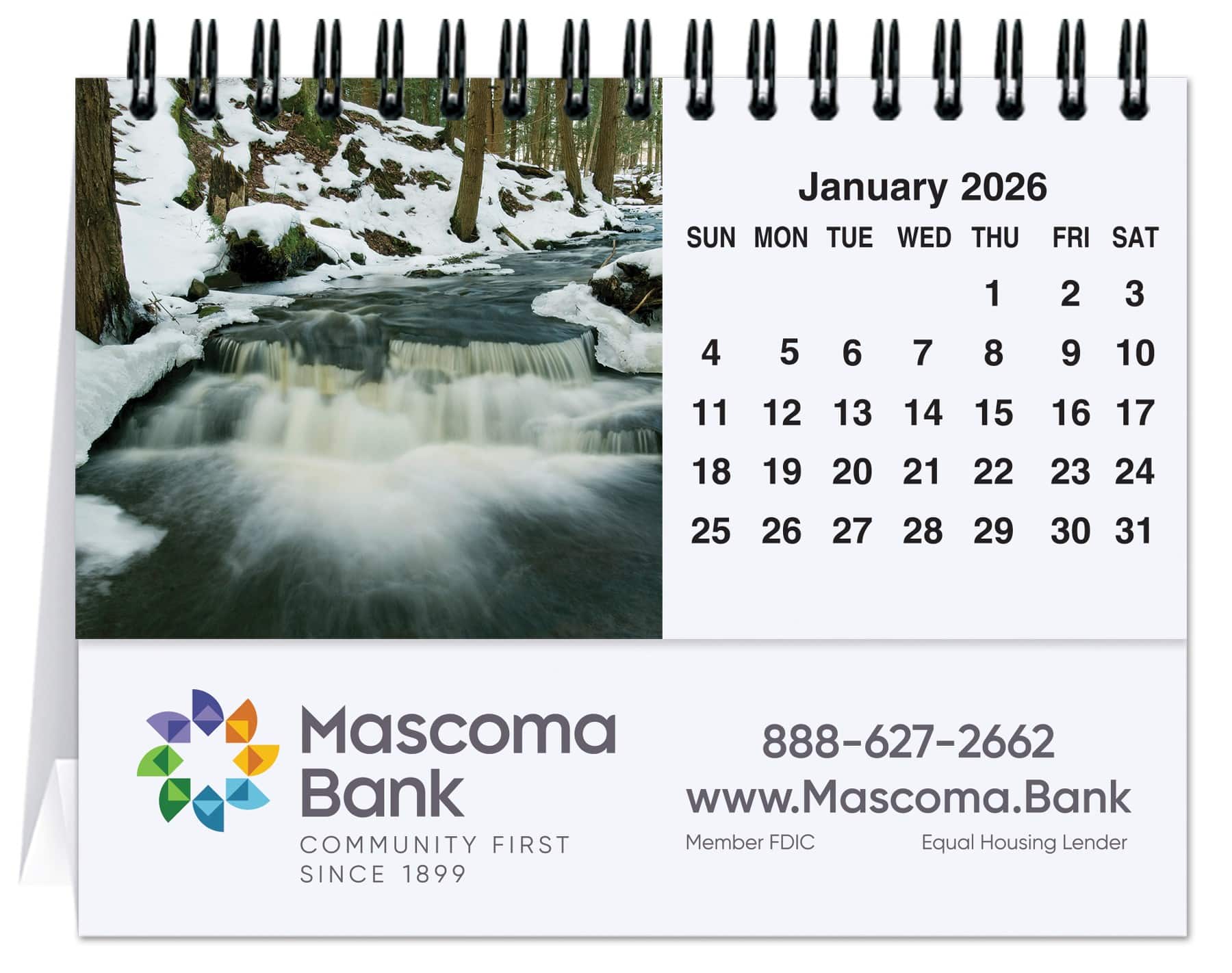 Waterways Water Tent Desk Calendar (5 13/16″x 4 ½”) – Swag Made in the USA